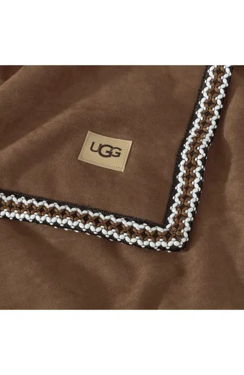 UGG Kirkwood Braid Trim Throw Blanket - Chai Spice