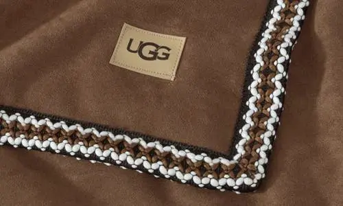 UGG Kirkwood Braid Trim Throw Blanket - Chai Spice