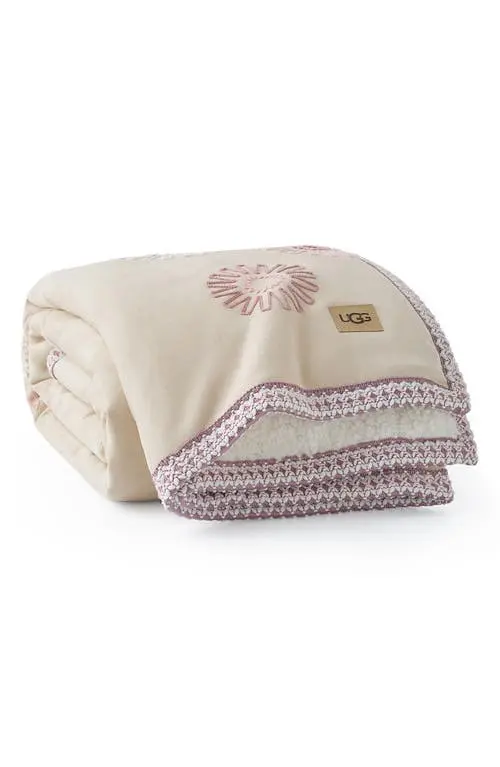 UGG Kirkwood Braid Trim Throw Blanket - Cream