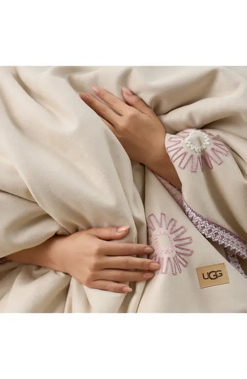 UGG Kirkwood Braid Trim Throw Blanket - Cream