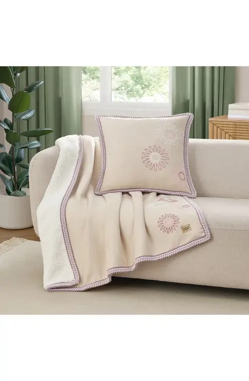 UGG Kirkwood Braid Trim Throw Blanket - Cream
