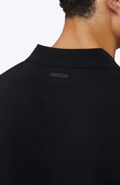 CUTS Istanbul Johnny Collar Cotton Bend Polo - Black
