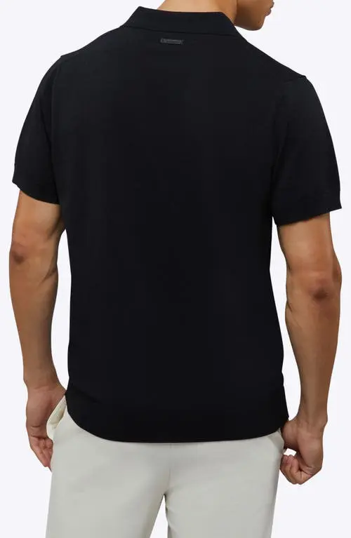 CUTS Istanbul Johnny Collar Cotton Bend Polo - Black