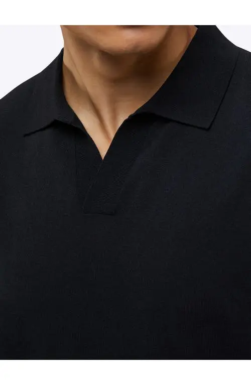 CUTS Istanbul Johnny Collar Cotton Bend Polo - Black
