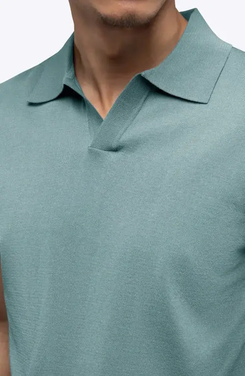 CUTS Istanbul Johnny Collar Cotton Bend Polo - Isle Blue