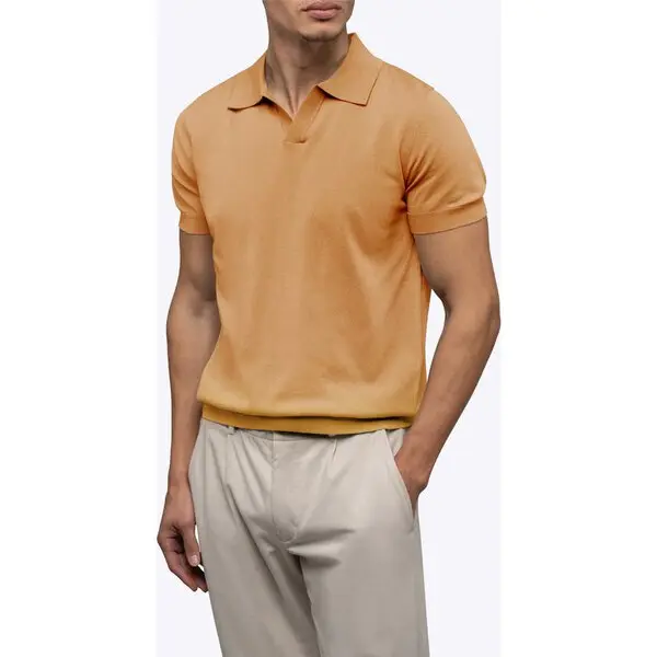 CUTS Istanbul Johnny Collar Cotton Bend Polo - Meerkat