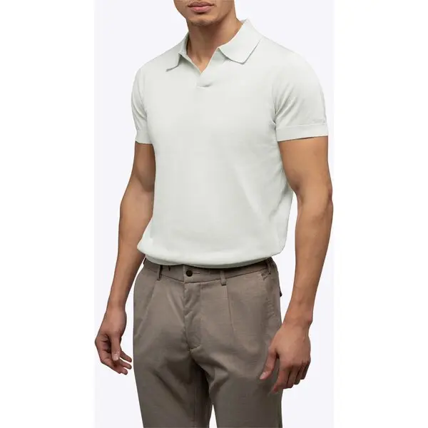 CUTS Istanbul Johnny Collar Cotton Bend Polo - Nimbus