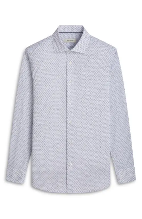 Bugatchi Axel Shaped Fit Diamond Check Stretch Button-up Shirt
