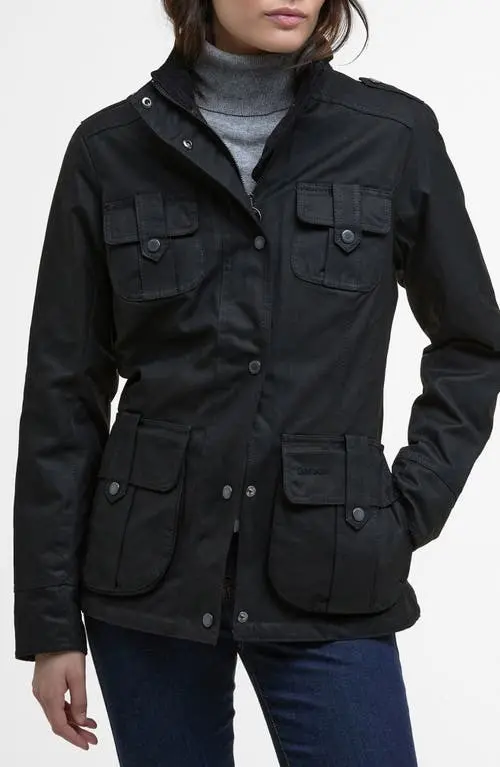 Barbour Winter Defense Water-resistant Waxed Cotton Jacket - Black/classic