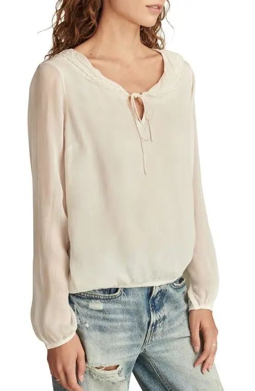 Lucky Brand Tie Neck Top