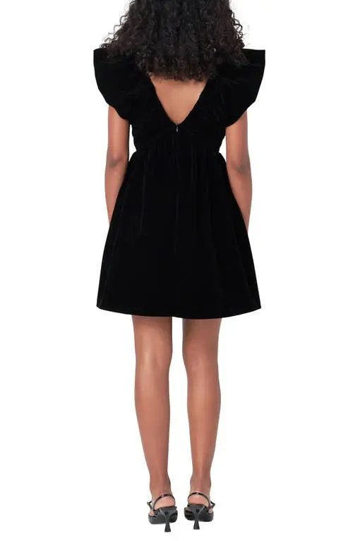Endless Rose Satin Bow Velvet Minidress