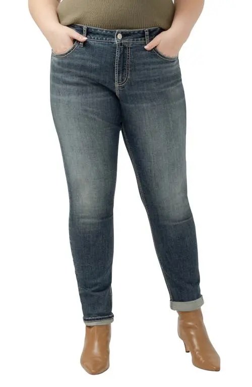SILVER JEANS CO. Girlfriend Distressed Skinny Jeans