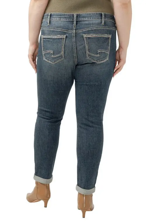 SILVER JEANS CO. Girlfriend Distressed Skinny Jeans