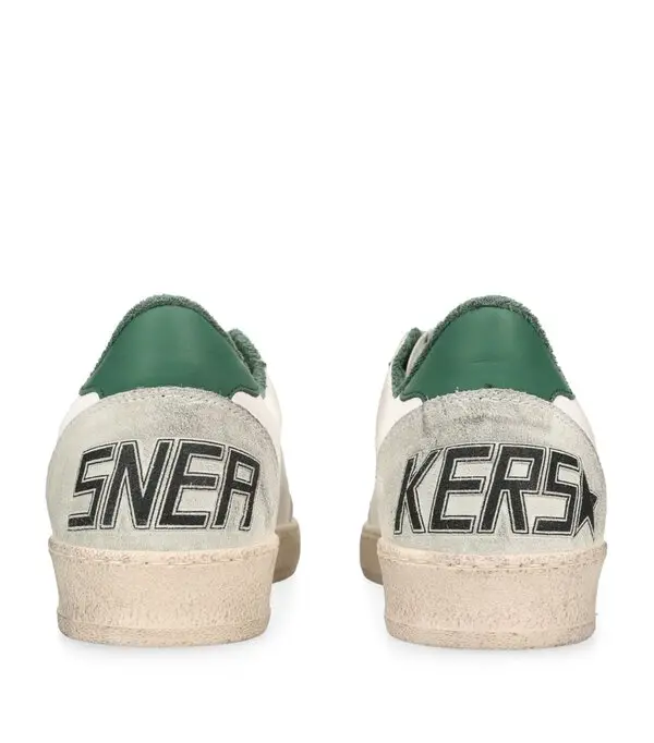 GOLDEN GOOSE Ballstar Leather Sneakers With Star Appliqu