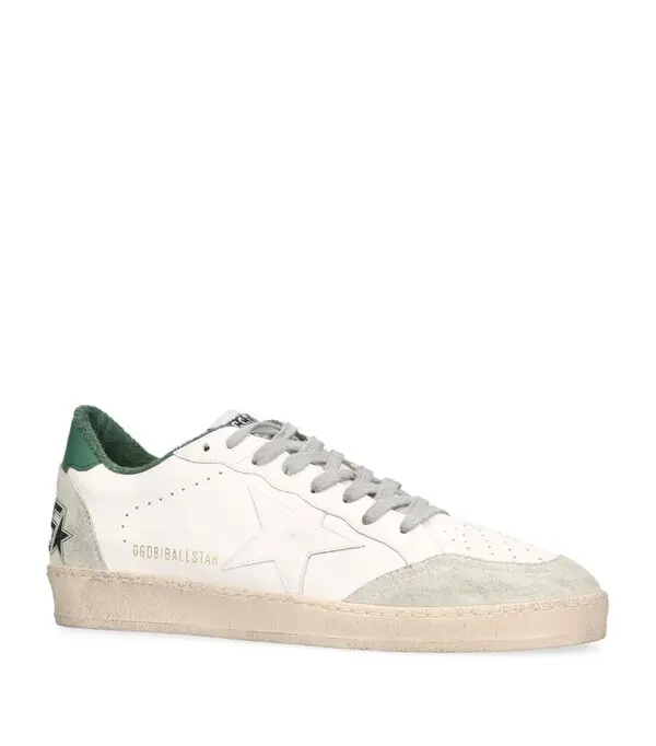 GOLDEN GOOSE Ballstar Leather Sneakers With Star Appliqu