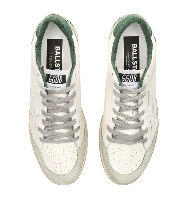 GOLDEN GOOSE Ballstar Leather Sneakers With Star Appliqu