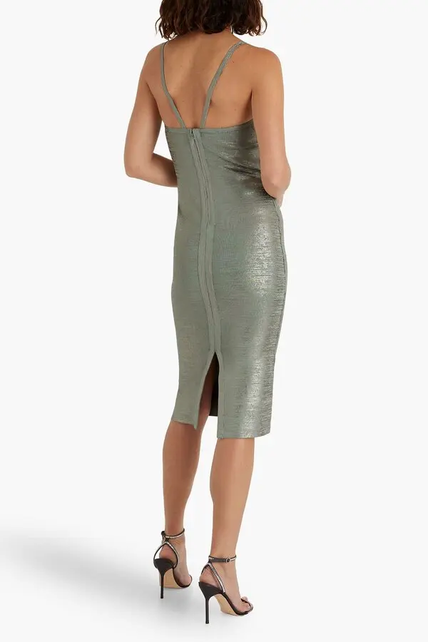green emerald velvet dress Herve Leger turquoise panelled bandage mini dress – Loop Generation