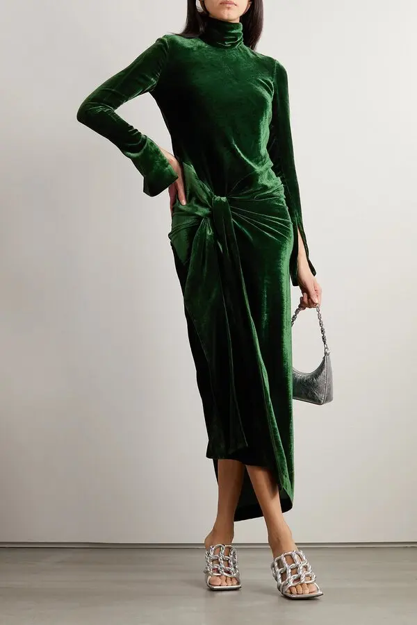 slim fit dress slacks Veronica Velvet Maxi Dress — Smocked Waist main image 0