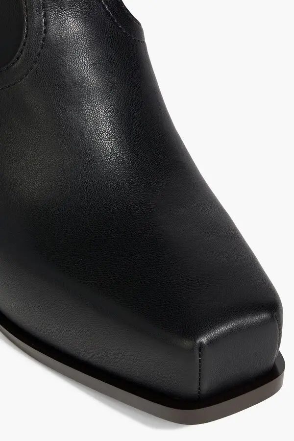 Stella McCartney Leather Cowboy Ankle Boots - Black