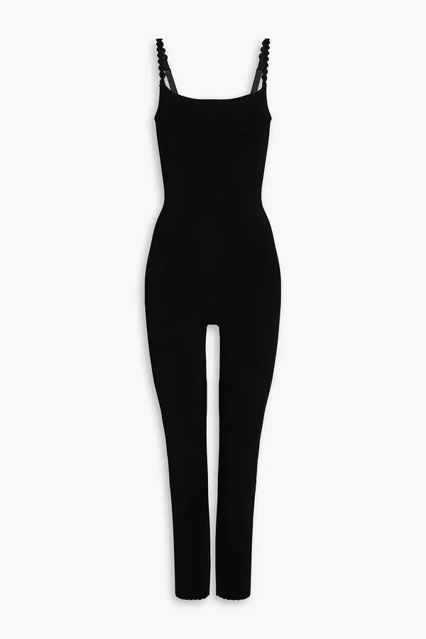 Victoria Beckham Stretch-knit Jumpsuit - Black