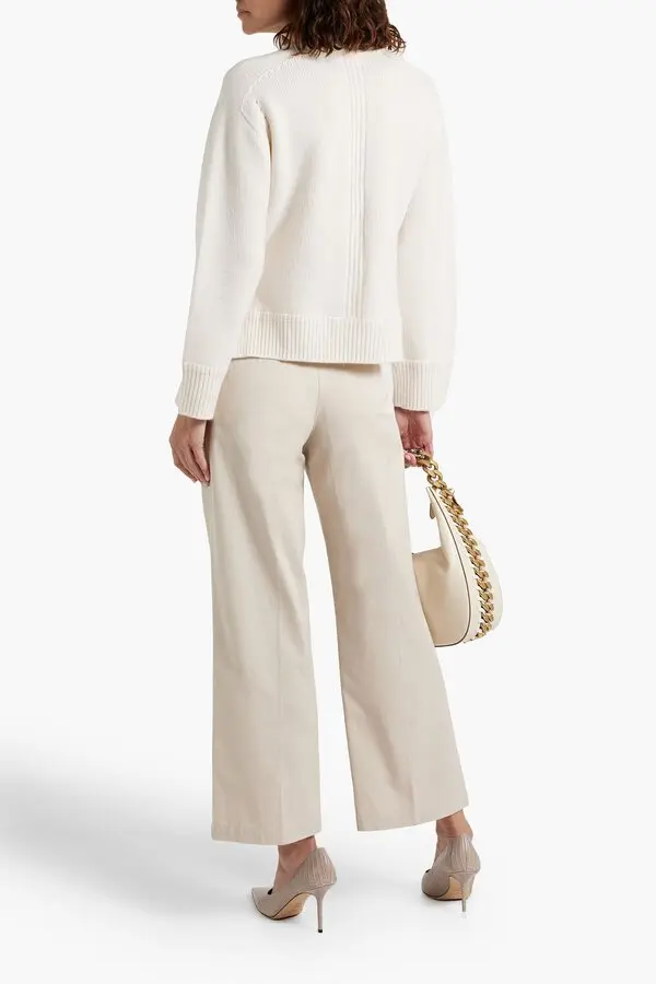 Max Mara Cotton-twill Wide-leg Pants - Beige