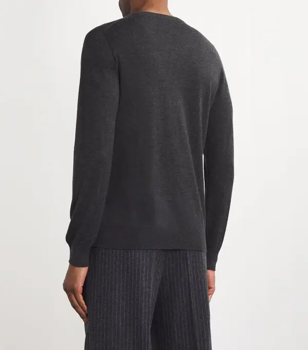 Johnstons Of Elgin Superfine Cashmere V-neck Sweater - Grey
