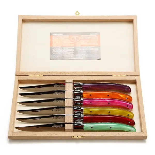 LAGUIOLE JEAN DUBOST Colored Steak Knives, Set Of 6 - Multi
