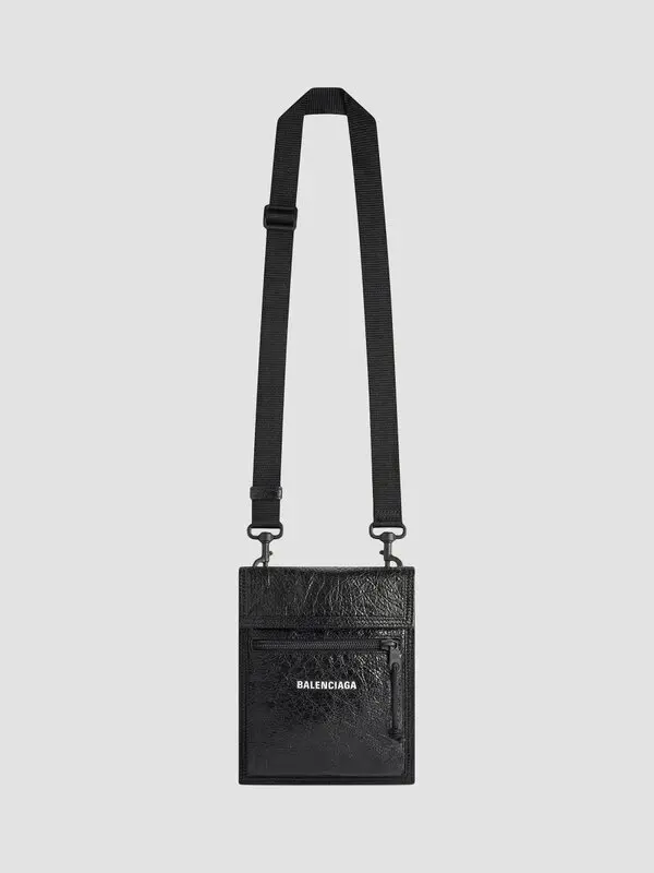 Balenciaga Explorer Pouch With Strap - Black