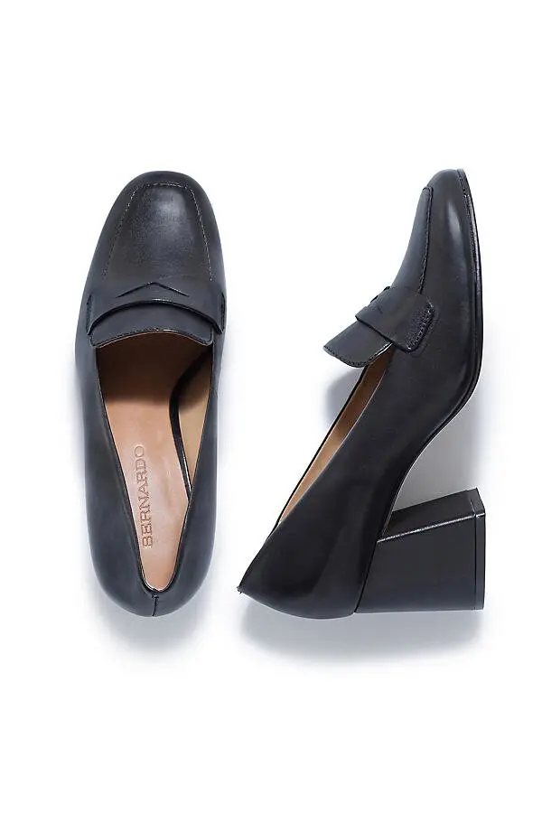 Bernardo Nessa Block Heel Loafers - Black