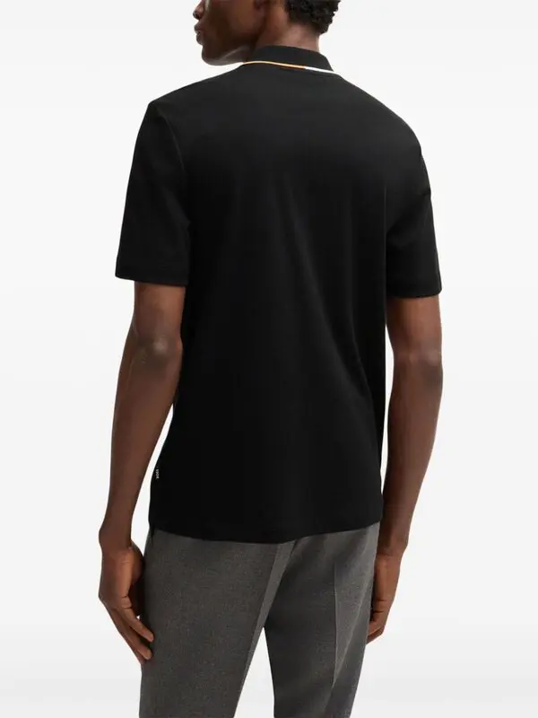 BOSS Half-zip Interlock-weave Polo Shirt