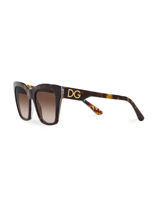 Dolce & Gabbana Tortoiseshell Square Frame Sunglasses - Brown