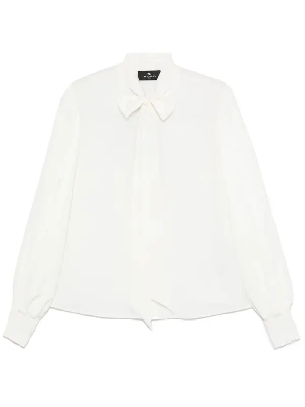 Etro Pussy-bow Silk Blouse - White