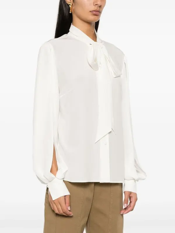 Etro Pussy-bow Silk Blouse - White