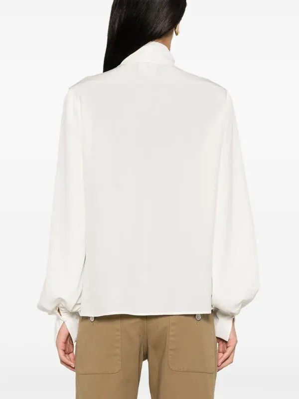 Etro Pussy-bow Silk Blouse - White