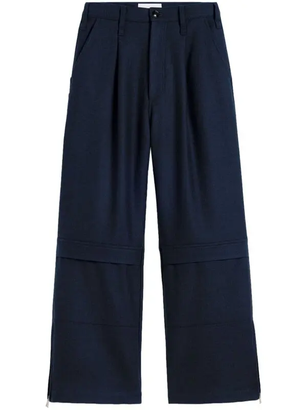 AMI Paris Pleated Wide Leg Trousers