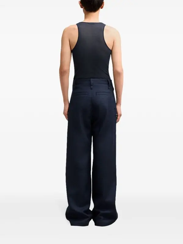 AMI Paris Pleated Wide Leg Trousers