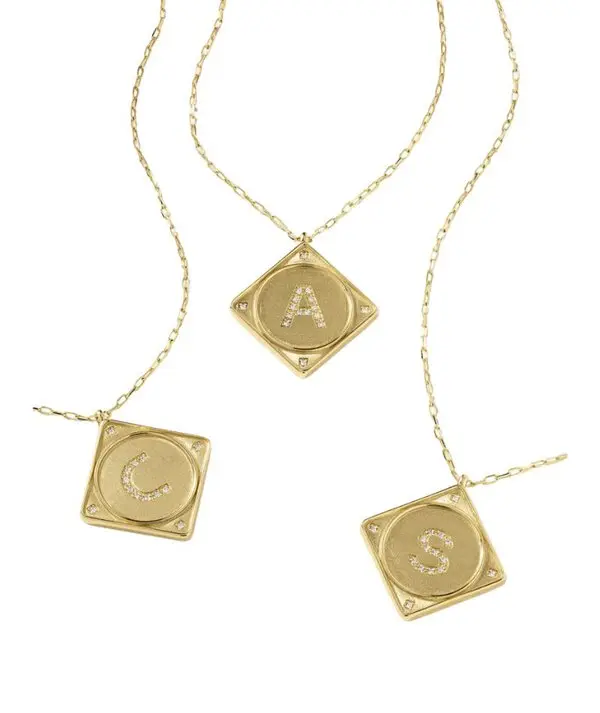 Lauren Rubinski Initial Diamond Pendant Necklace