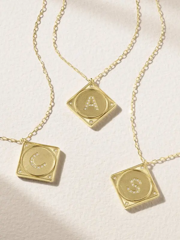 Lauren Rubinski Initial Diamond Pendant Necklace
