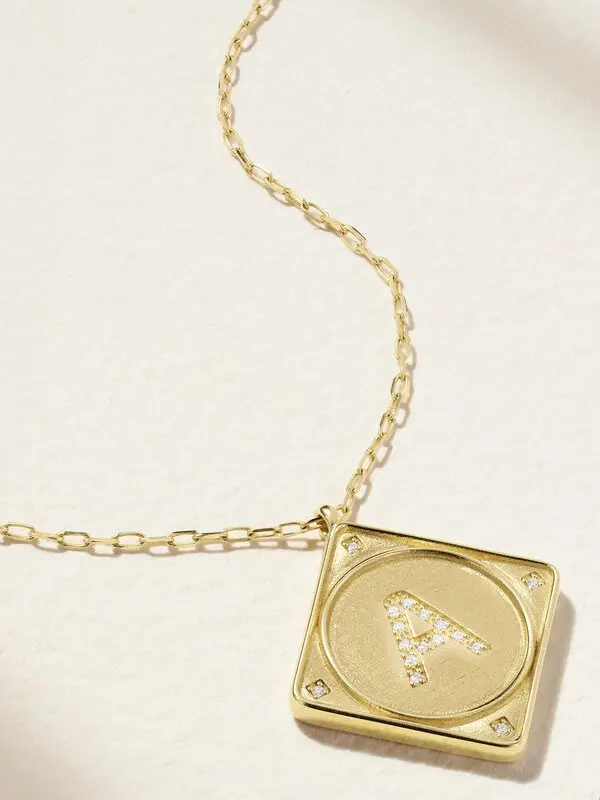 Lauren Rubinski Initial Diamond Pendant Necklace