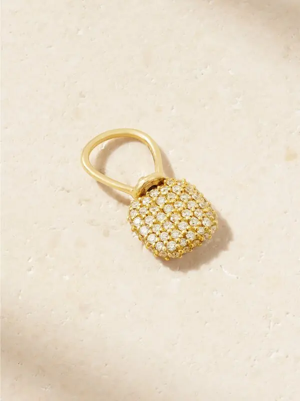 MARLA AARON Allstone Itty Bitty Squircle 18-karat Diamond Pendant - Gold