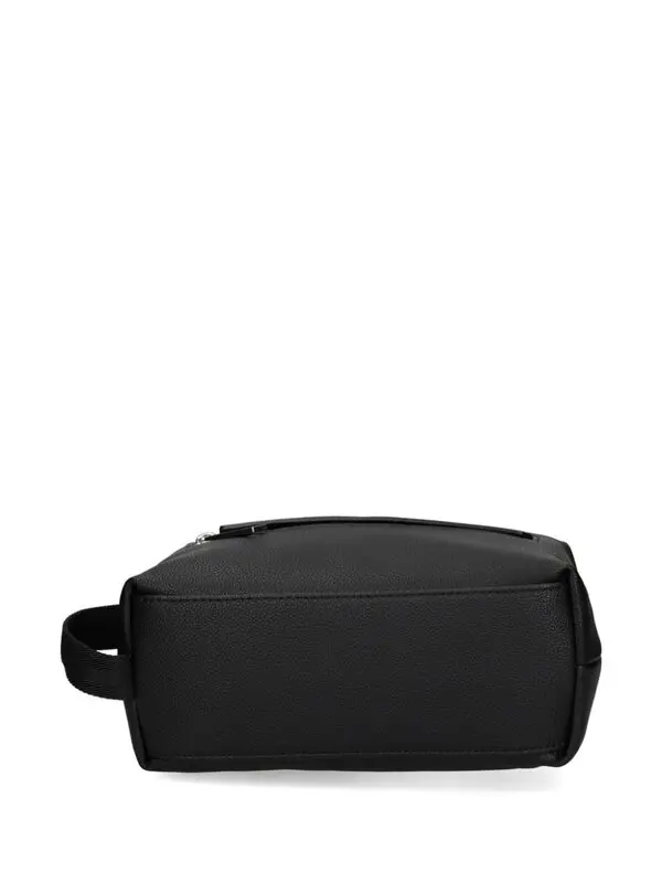 BOSS Deed-logo Faux-leather Washbag