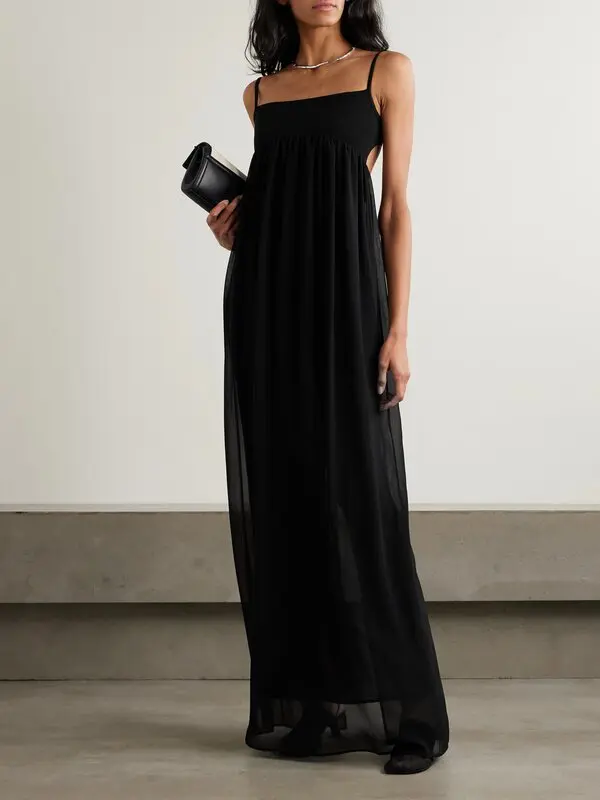 Jacquemus Peplo Open-back Maxi Dress - Black