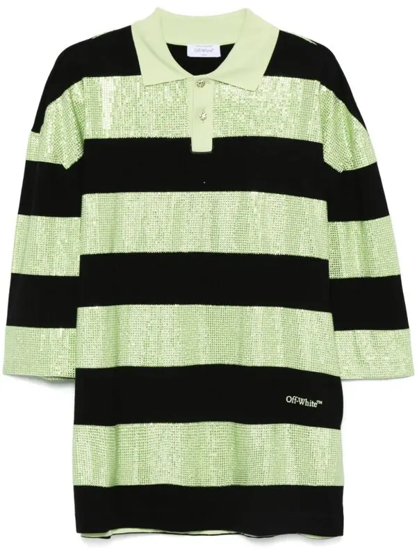 Off-White Crystal Stripes Polo Shirt