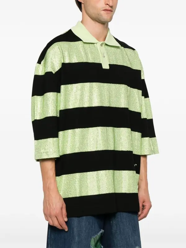 Off-White Crystal Stripes Polo Shirt