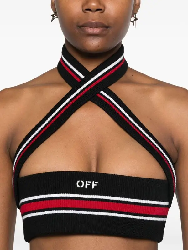 Off-White Crossover-straps Cropped Top