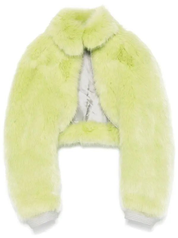 Off-White Fuzzy Bolero - Green