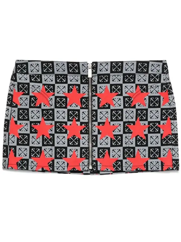 Off-White Star-print Denim Mini Skirt