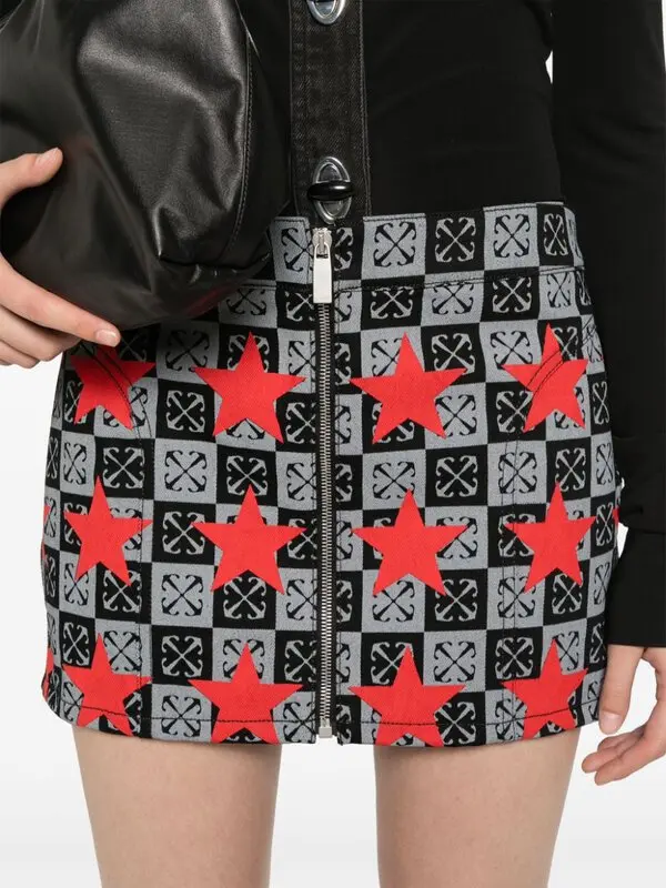 Off-White Star-print Denim Mini Skirt