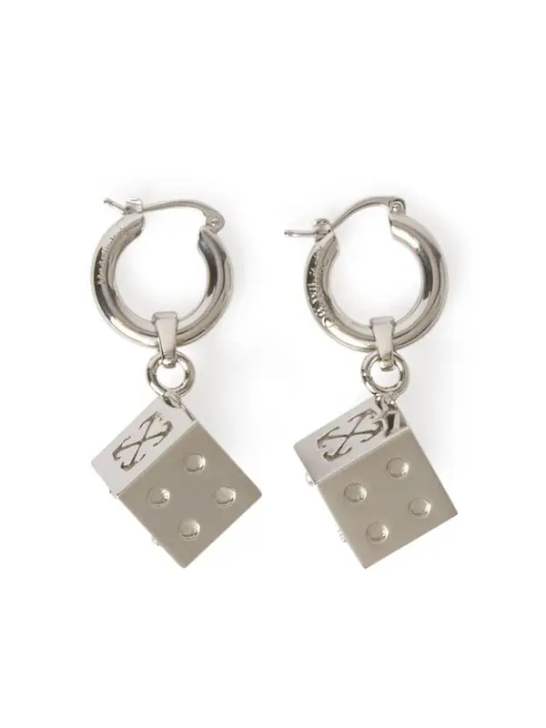 Off-White Dice Earrings - Silver