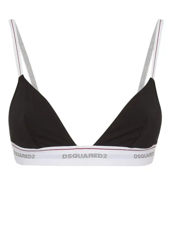 Dsquared2 Triangle-cup Jersey Bra - Black